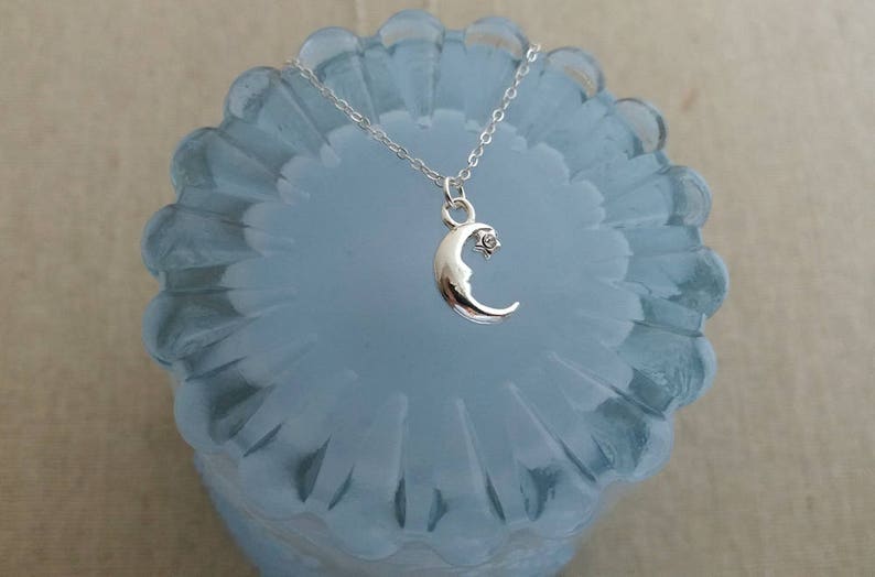 Sterling Silver Crescent Necklace. Silver Moon. Crescent - Etsy UK