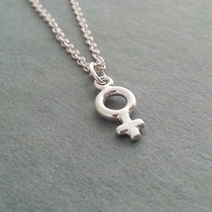 Silver Female Sign Necklace. Sterling Silver Female Symbol Necklace ...