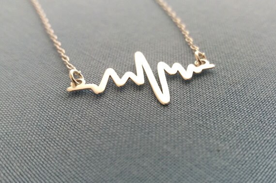 Heart Beat Necklace EKG Rhythm Charm EKG Necklace Medical - Etsy