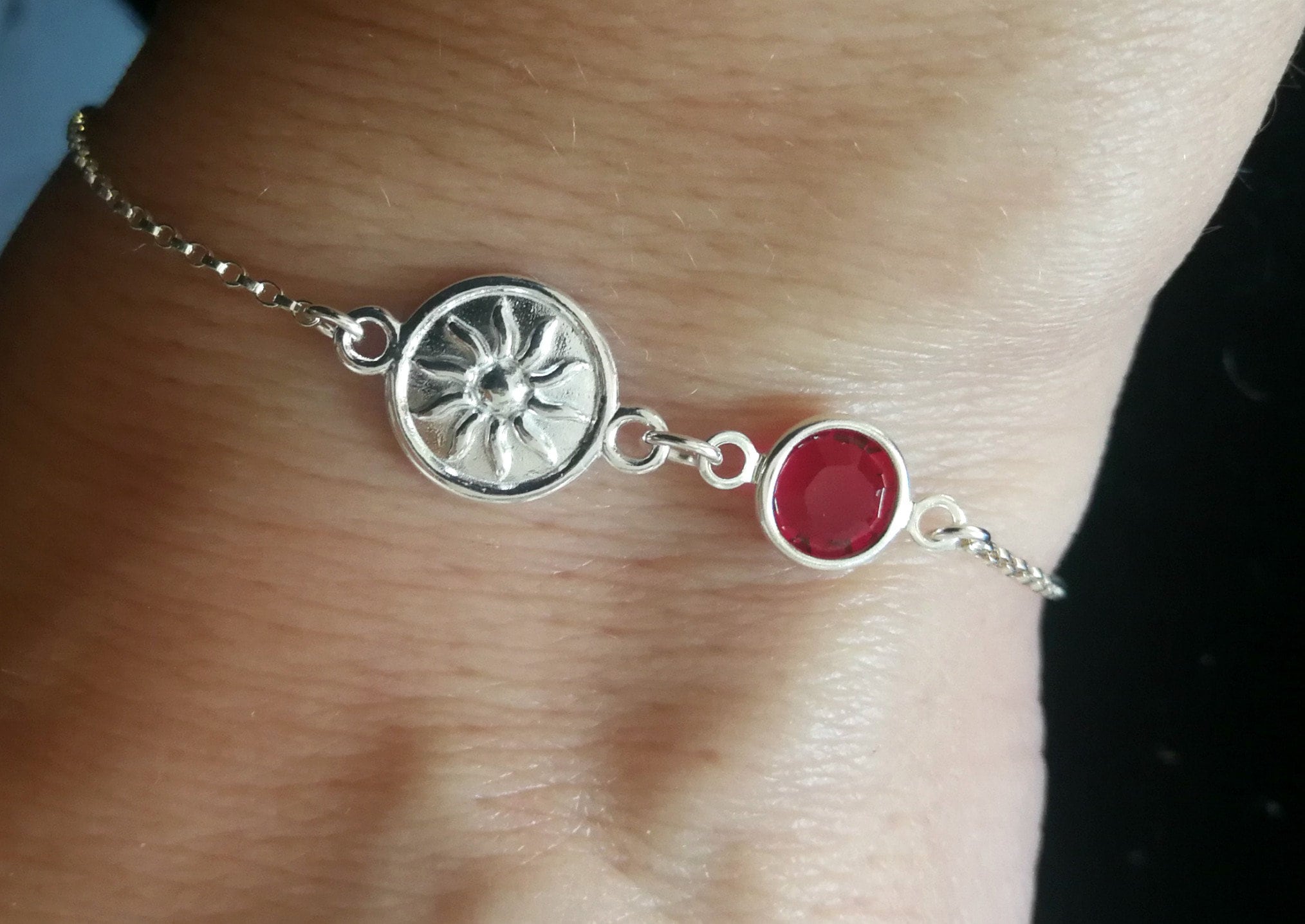 Silver Sun Bracelet. Birthstone Bracelet. Sun Bracelet. - Etsy Canada