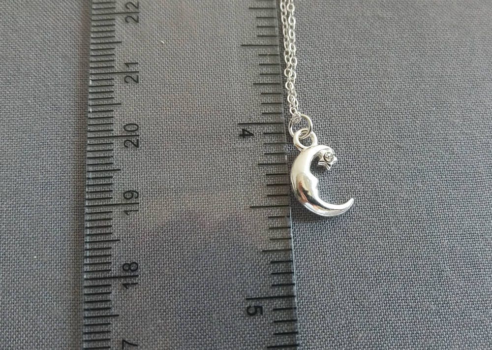 Sterling Silver Crescent Necklace. Silver Moon. Crescent - Etsy UK