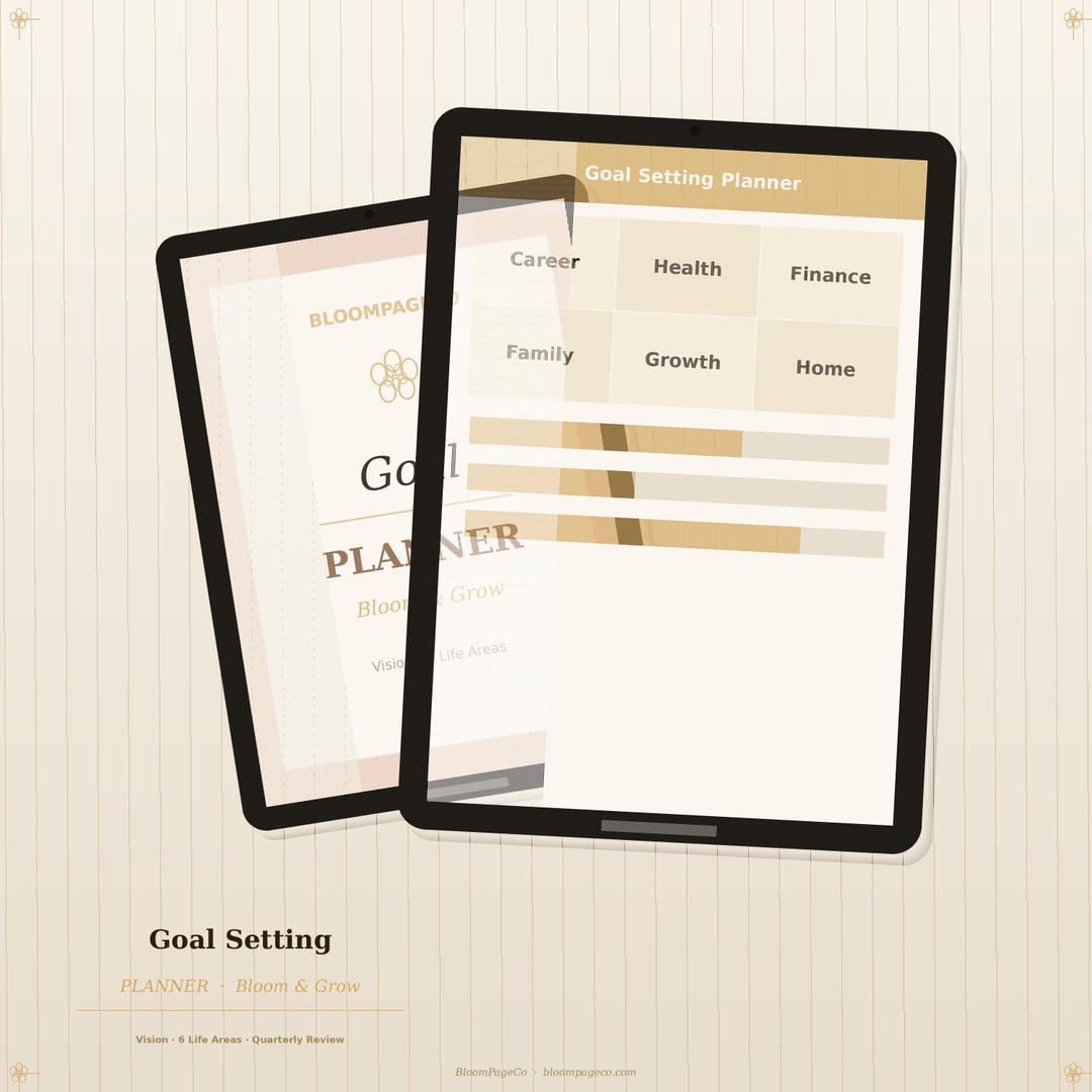 Goal Setting Planner | Vision Board Worksheet, 90 Day Action Plan (PDF ...