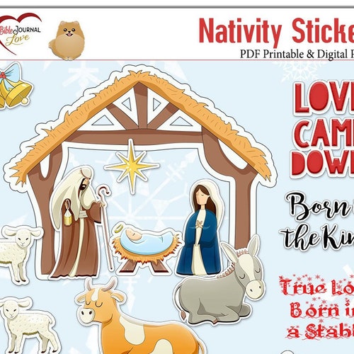 Nativity Clip Art Printable Christian Stickers for Bible - Etsy
