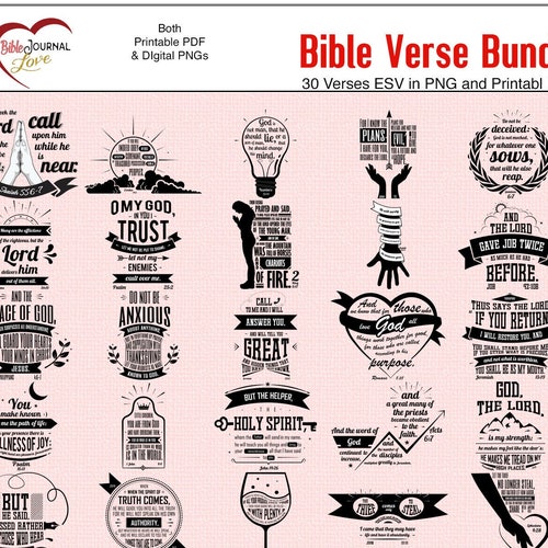 30 Bible Verse Bundle Life Principles Theme in Printable Pdfs - Etsy
