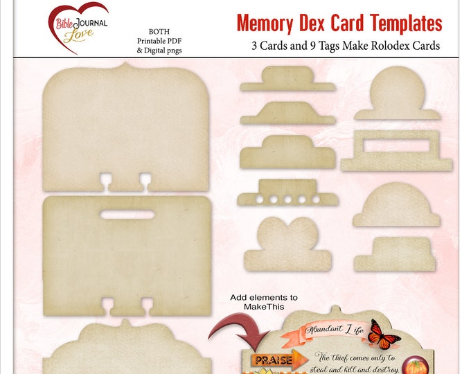 Memory Dex Card Templates For Bible Journaling Or Scrapbooking Etsy