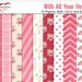 Valentine Heart Digital Papers Watercolor Hearts and Roses - Etsy