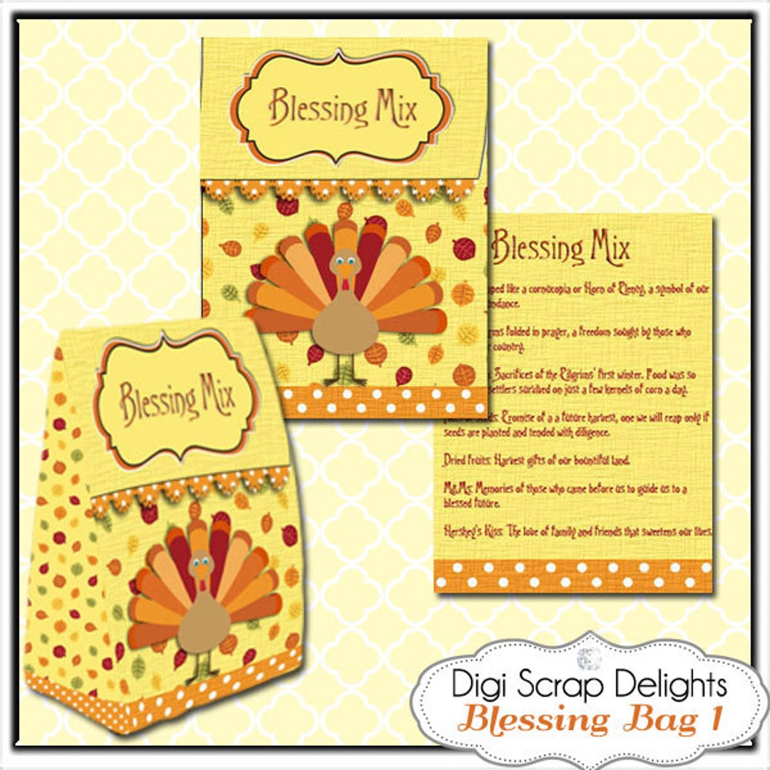 Thanksgiving Blessing Mix Geschenktüte: Truthahn-Design (Printable ...