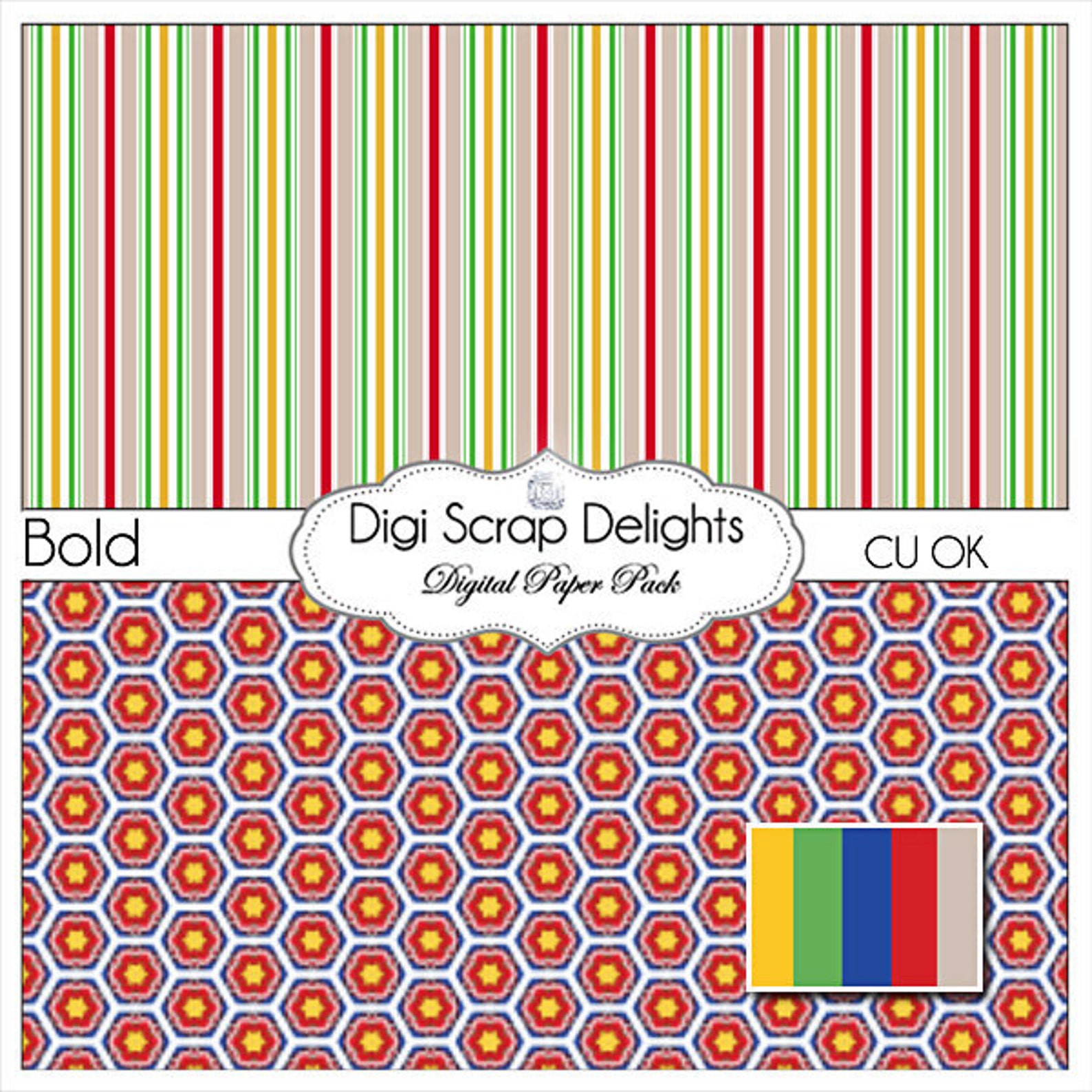 Bold Primary Colorsscrapbook Paper in Red Yellow Blue Green - Etsy