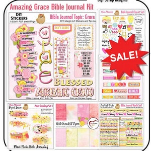 Bible Journal Kit Amazing Grace Set 1 BOTH Printable & | Etsy
