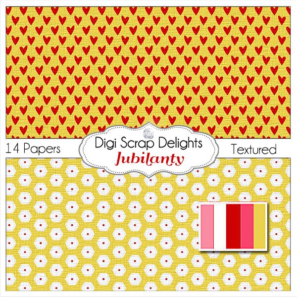 Valentine Digital Papers in Red Pink and Yellow Gold - Etsy