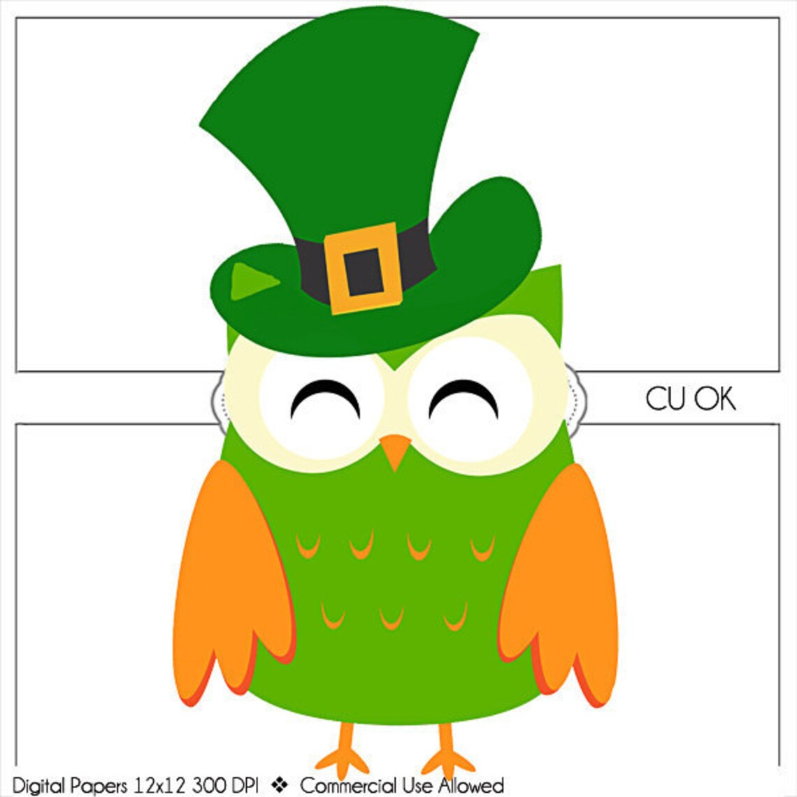 St Patrick Bird Party Digital Scrapbooking Elements (gren Clip Art ...