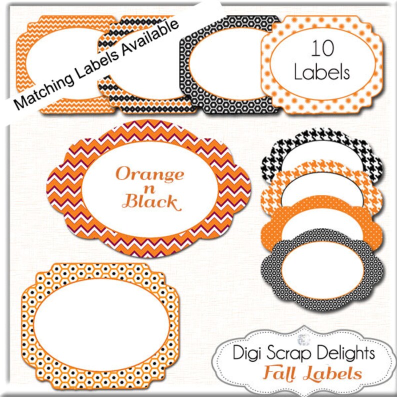 Halloween Owls Clip Art Black Orange Houndstooth Chevron - Etsy