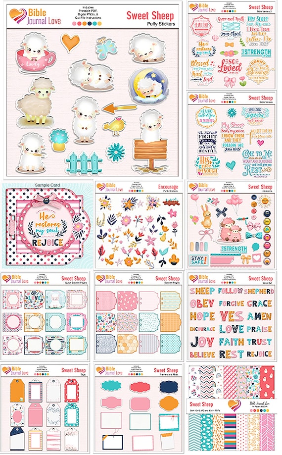 Sweet Sheep Bible Journal Mini Journal Kit Both Digital & | Etsy
