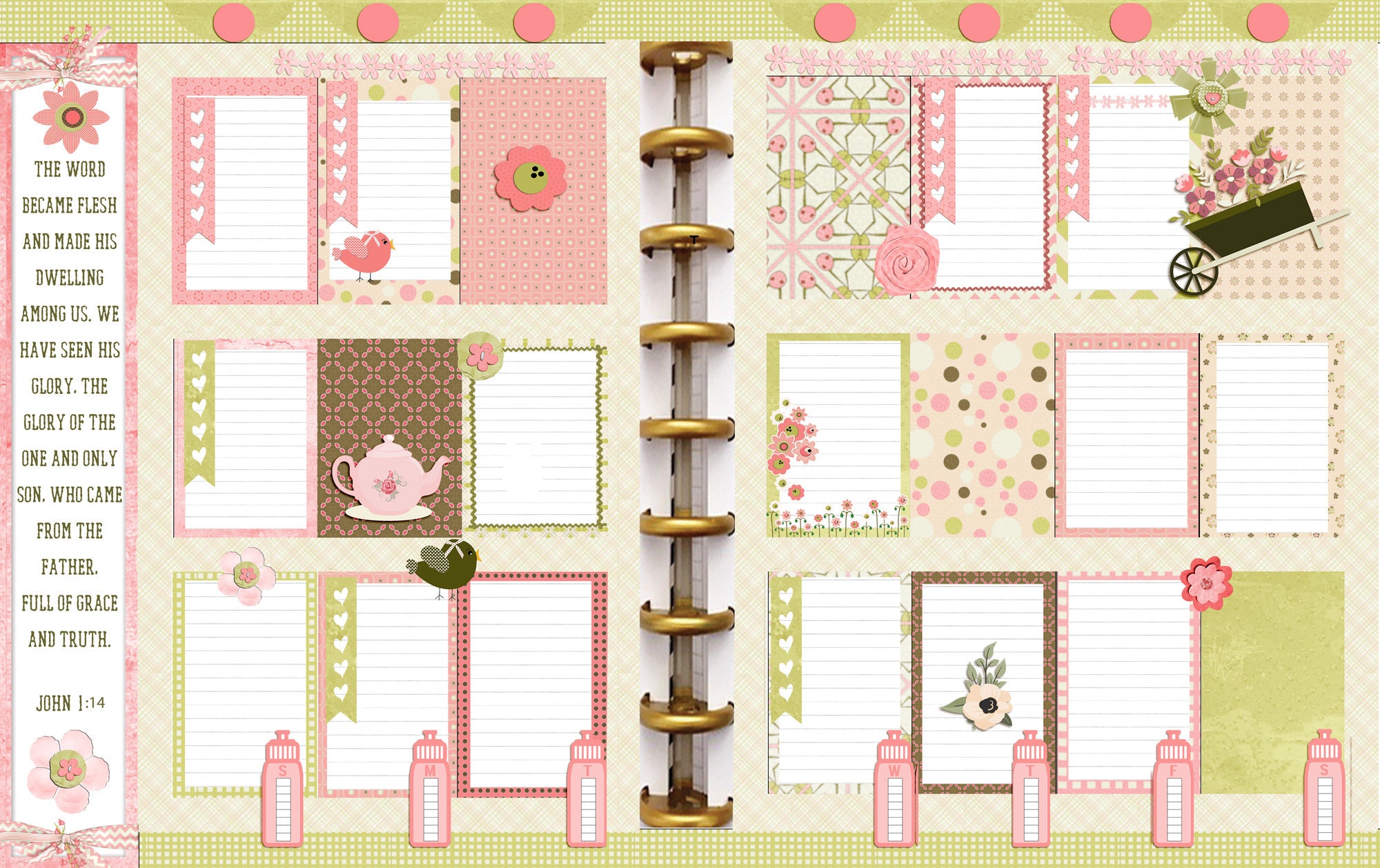 Pure Pretty Planner Kit 5 PDF 300 DIY Stickers EC Happy - Etsy
