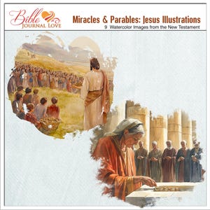 Watercolor Bible Illustrations: Miracles & Parables of Jesus (digital ...