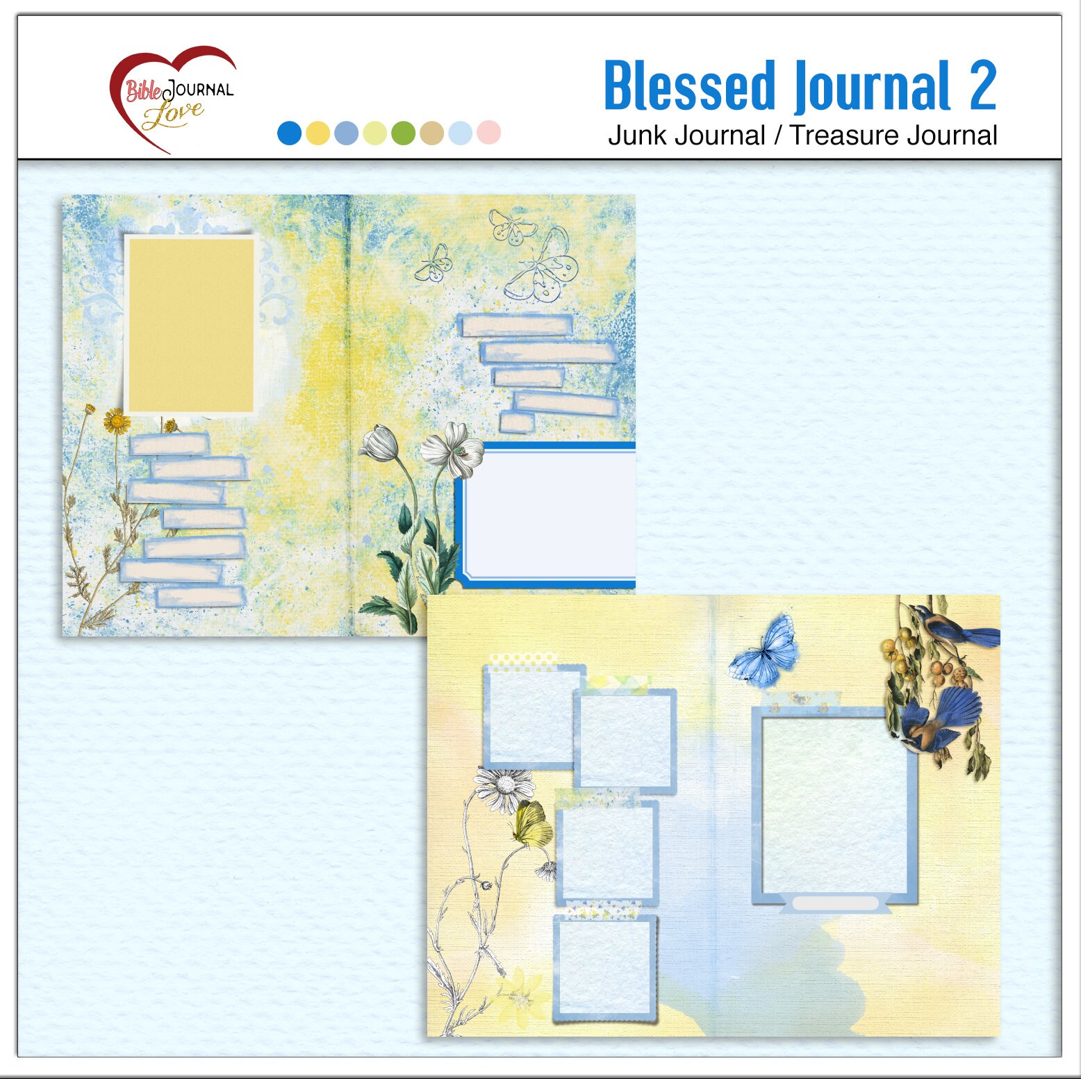 Blessed Treasure Journal 2 Watercolor Floral 12 Pdfs or 24 - Etsy