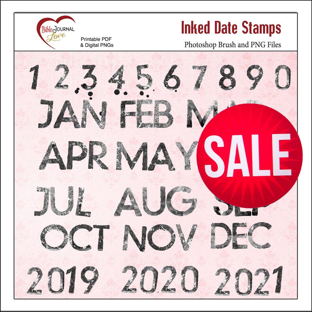 Date Stamps Blendable Transfers, Mixed Media Overlays. Both Printable ...