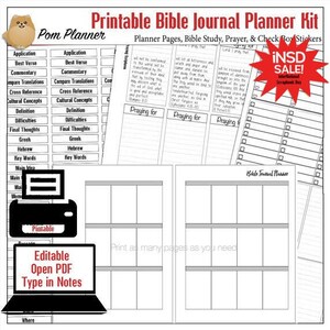Editable Bible Journalling Planner Kit Printables Planner | Etsy