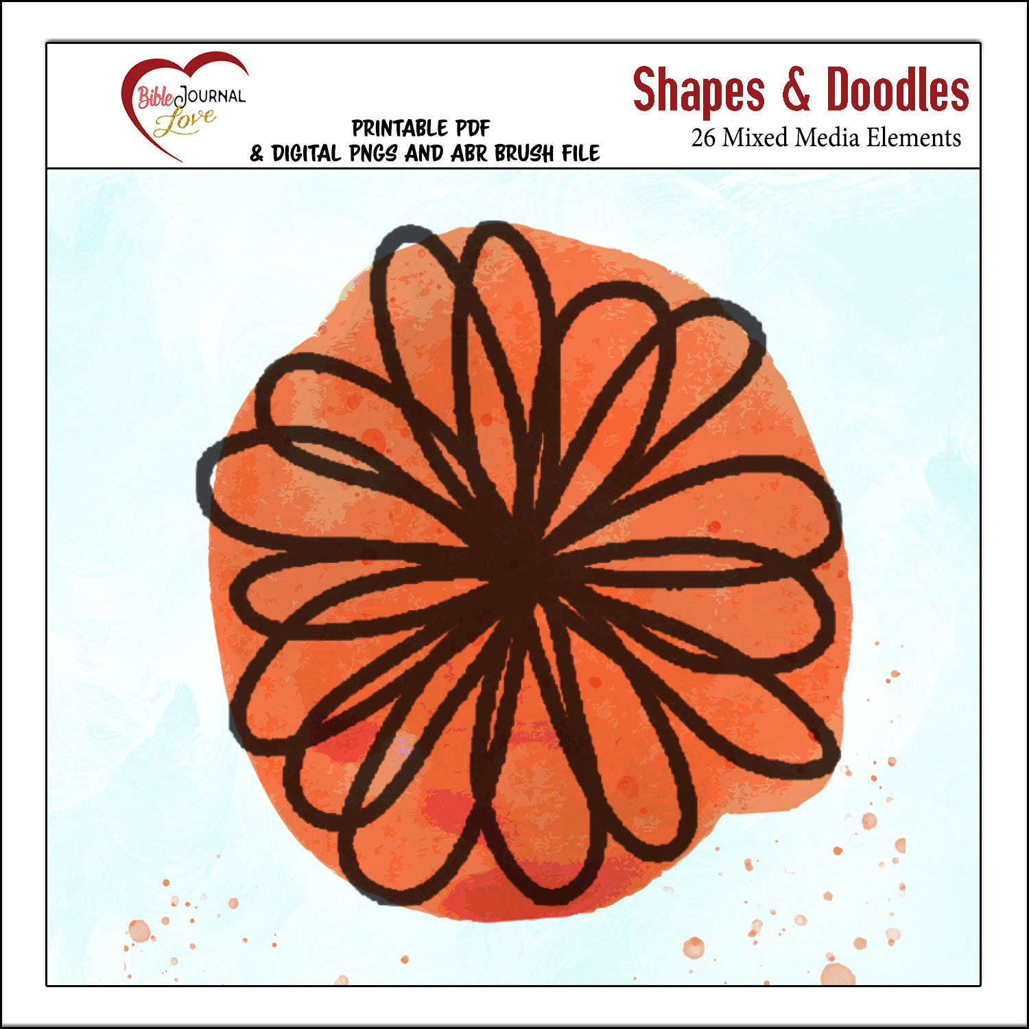 26 Shapes & Doodles Digital Mixed Media Stamp Elements Bible - Etsy