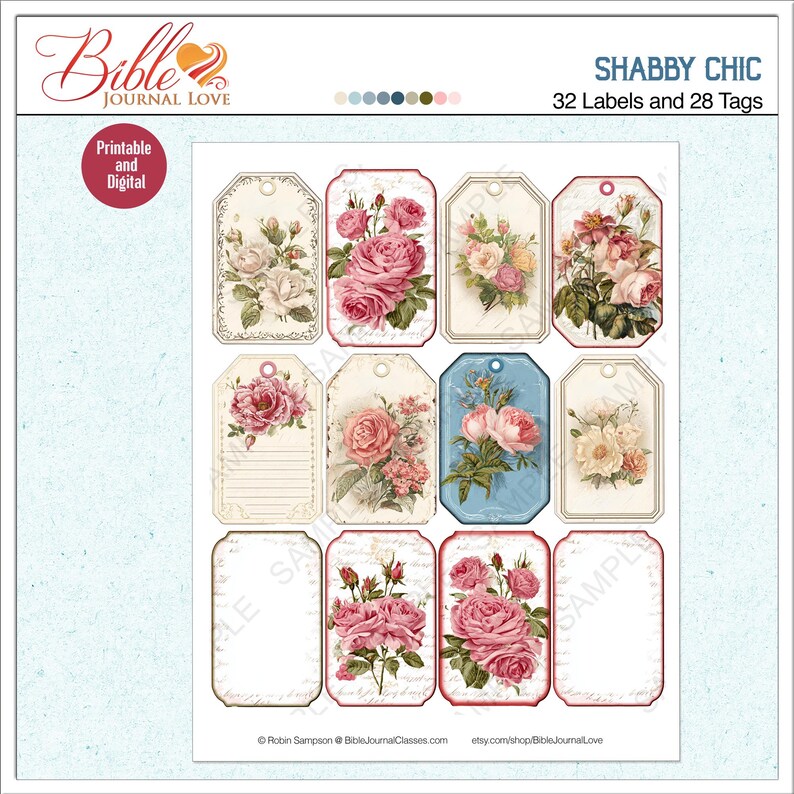 Shabby Chic Fussy Cut Ephemera Labels & Tags | Printable Junk Journal ...