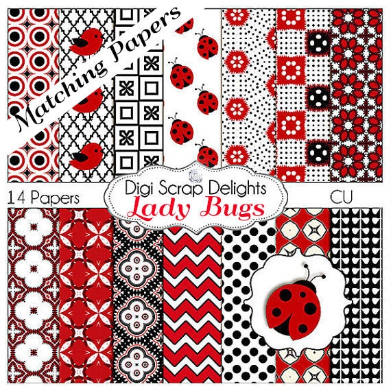 Ladybug Clip Art in Red and Black for Bible Journaling - Etsy