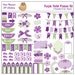 Planner Kit! Purple Violet Printable Stickers / 5 Pdf Clip Art, Washi ...