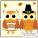Thanksgiving Owls Pilgrims, Indians, Turkey Clip Art for Digital ...