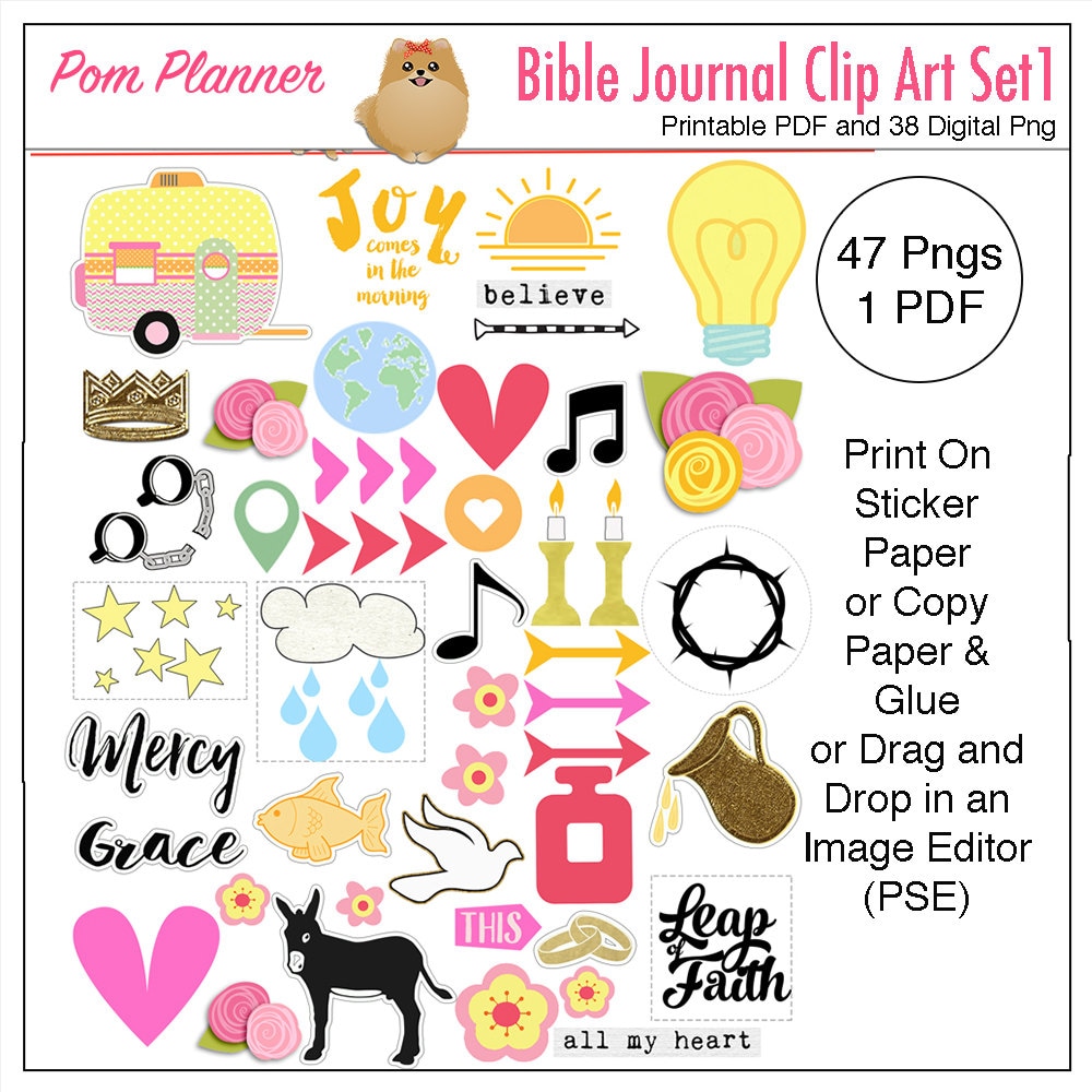 Bible Journal Kit Amazing Grace set 1 BOTH Printable & - Etsy