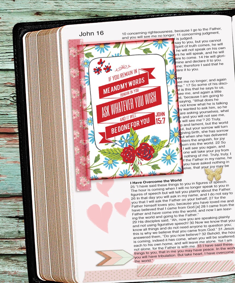 12 Bible Verse Watercolor Floral Cards for Bible Journaling - Etsy