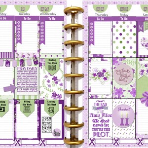 Planner Kit! Purple Violet Printable Stickers / 5 Pdf Clip Art, Washi ...