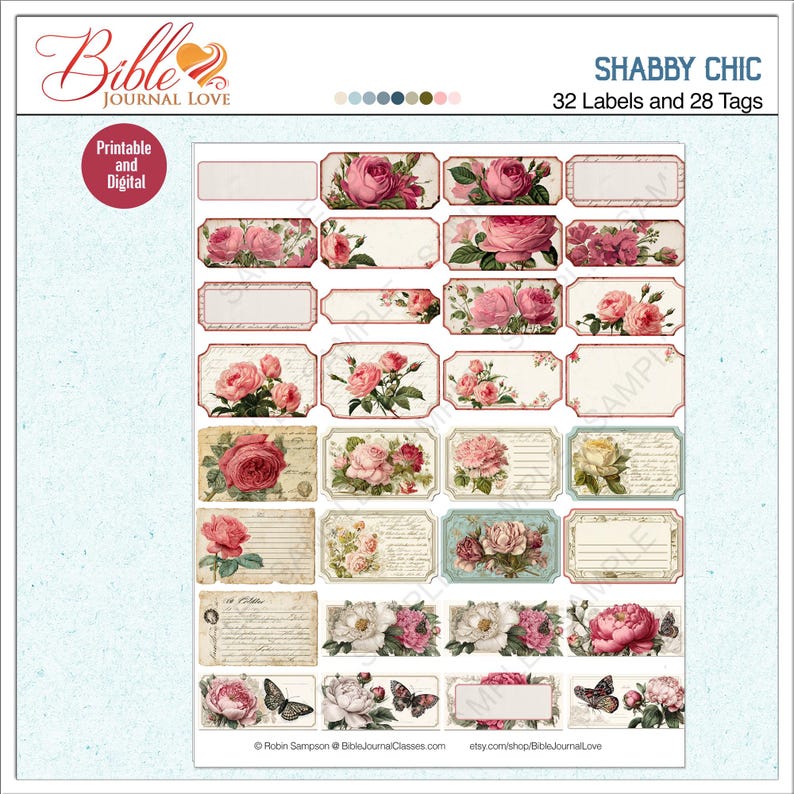 Shabby Chic Fussy Cut Ephemera Labels & Tags | Printable Junk Journal ...