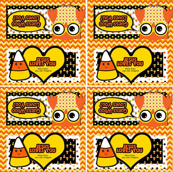 Personalized Printable Halloween Bag Topper Candy Corn Owl in - Etsy