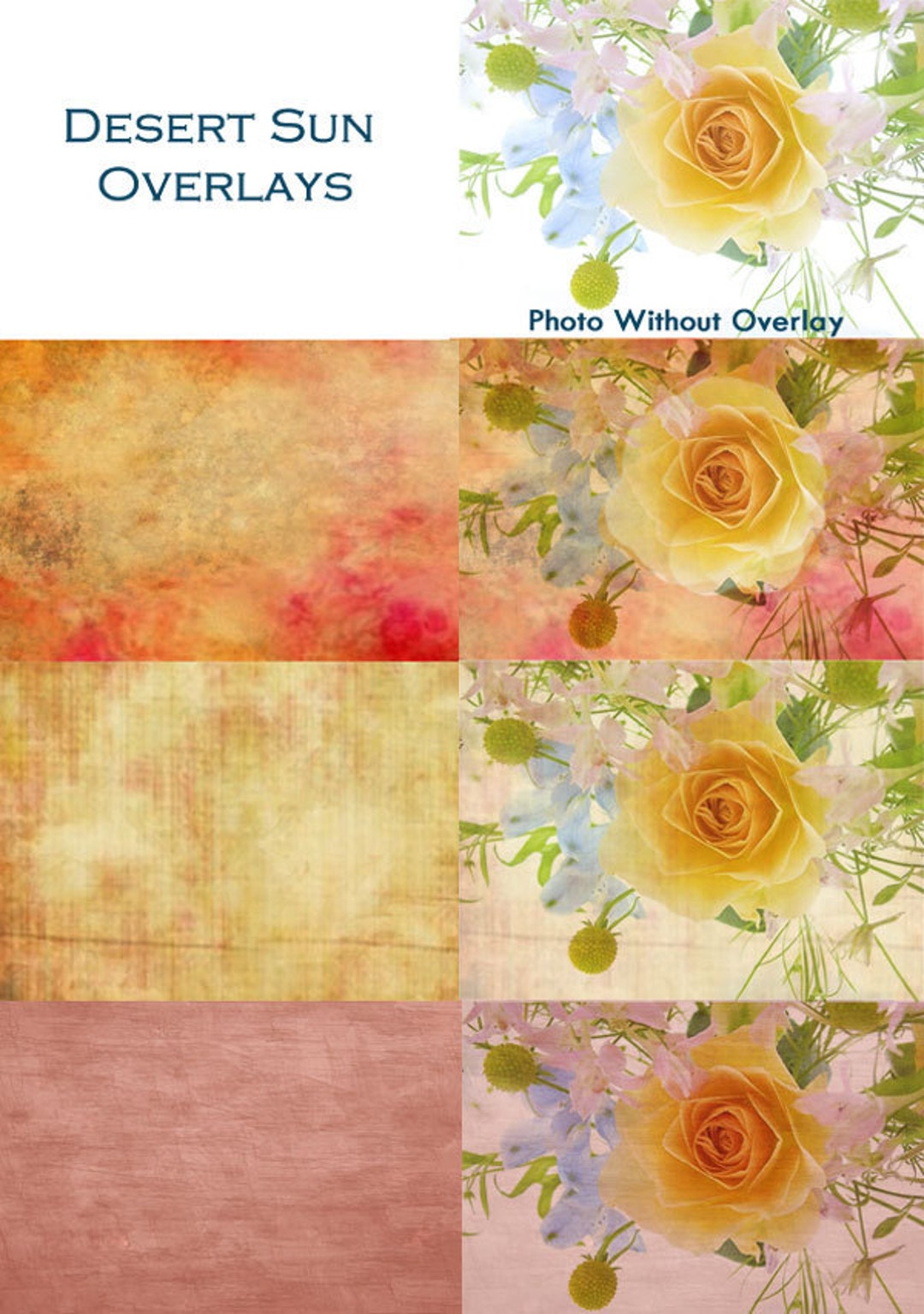 Overlay Digital Papers in Red, Yellow, Orange, Teal Desert Sunset for ...