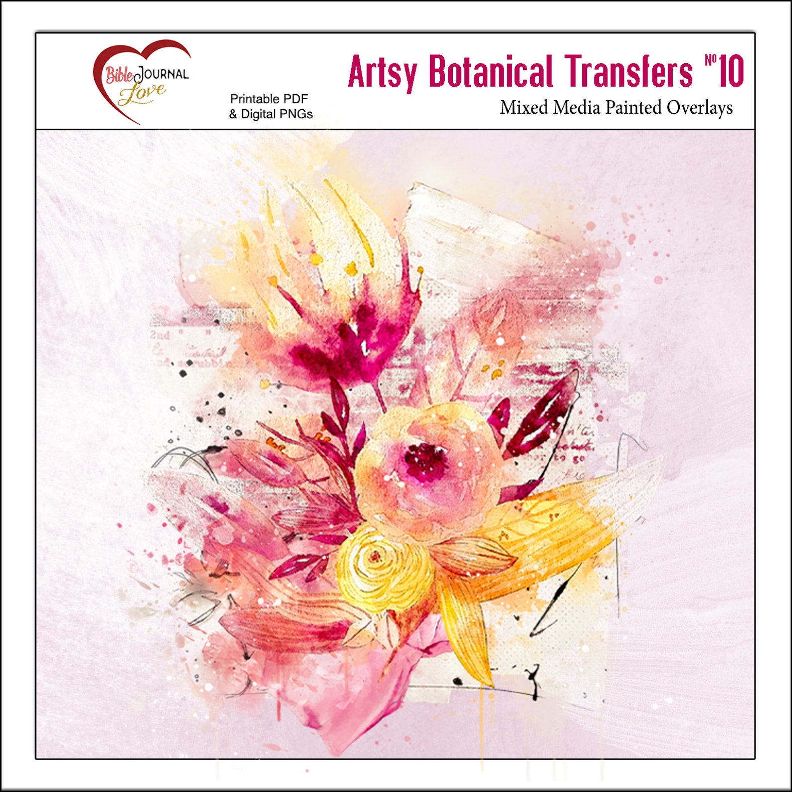 Artsy Botanical Transfers Set 10 Blendables Joy Word Art in | Etsy