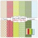 Christmas Chevron Digital Papers Holiday, Red, Green, Blue Digital ...