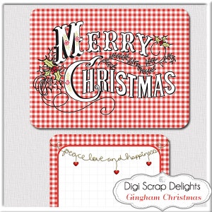 Christmas Gingham 24 Pocket Journal Cards, Printable, Red, Green ...
