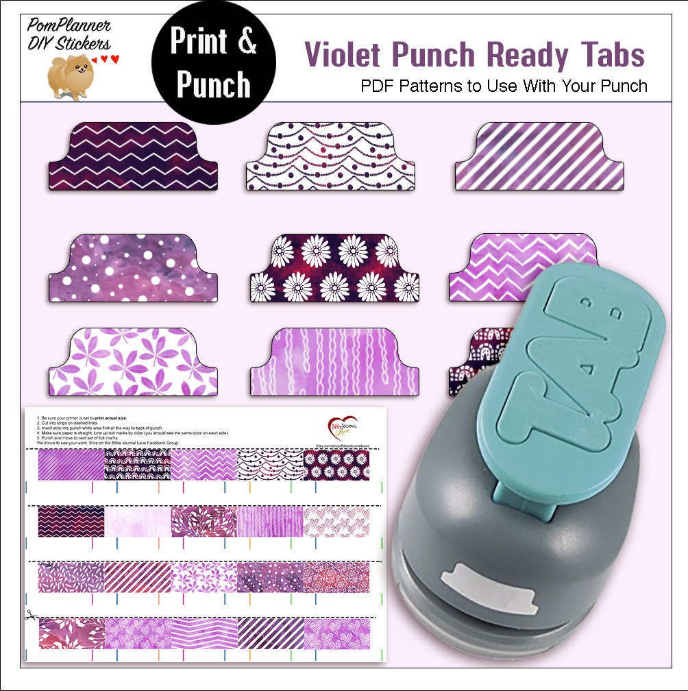 Violet Punch Ready Tabs for Bible Journalling / Violet Purple Orange ...
