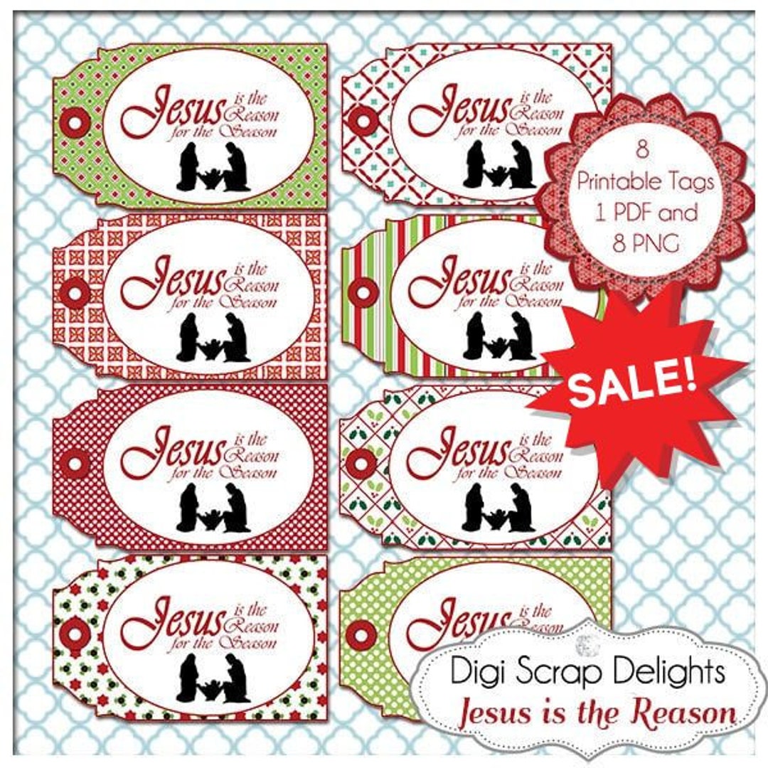 Jesus is the Reason Printable Christmas Labels & Tags DIY You - Etsy Canada