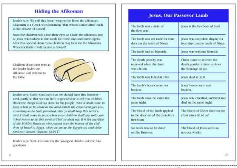 Printable Christian Messianic Haggadah by Robin Sampson Printable Color ...