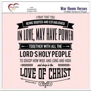 10 War Room Bible Verse Bundle Prayer Theme in Printable Pdfs, Digital ...