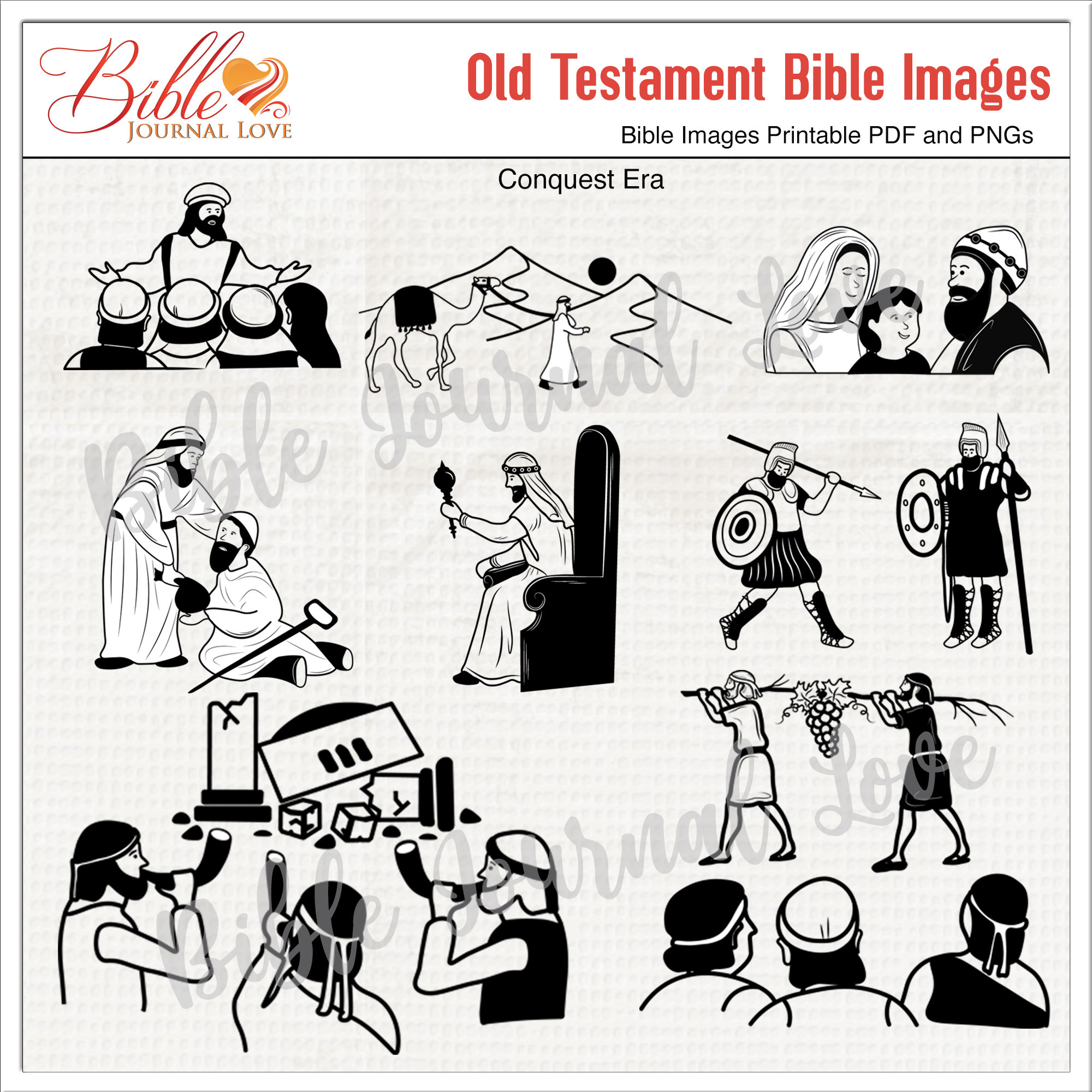 50 Old Testament Bible Images Clip Art Icons Bible Journaling - Etsy