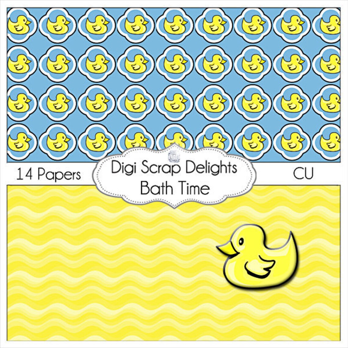 SALE 1.75 Rubber Duck Clip Art Rubber Ducky Digital Papers in - Etsy
