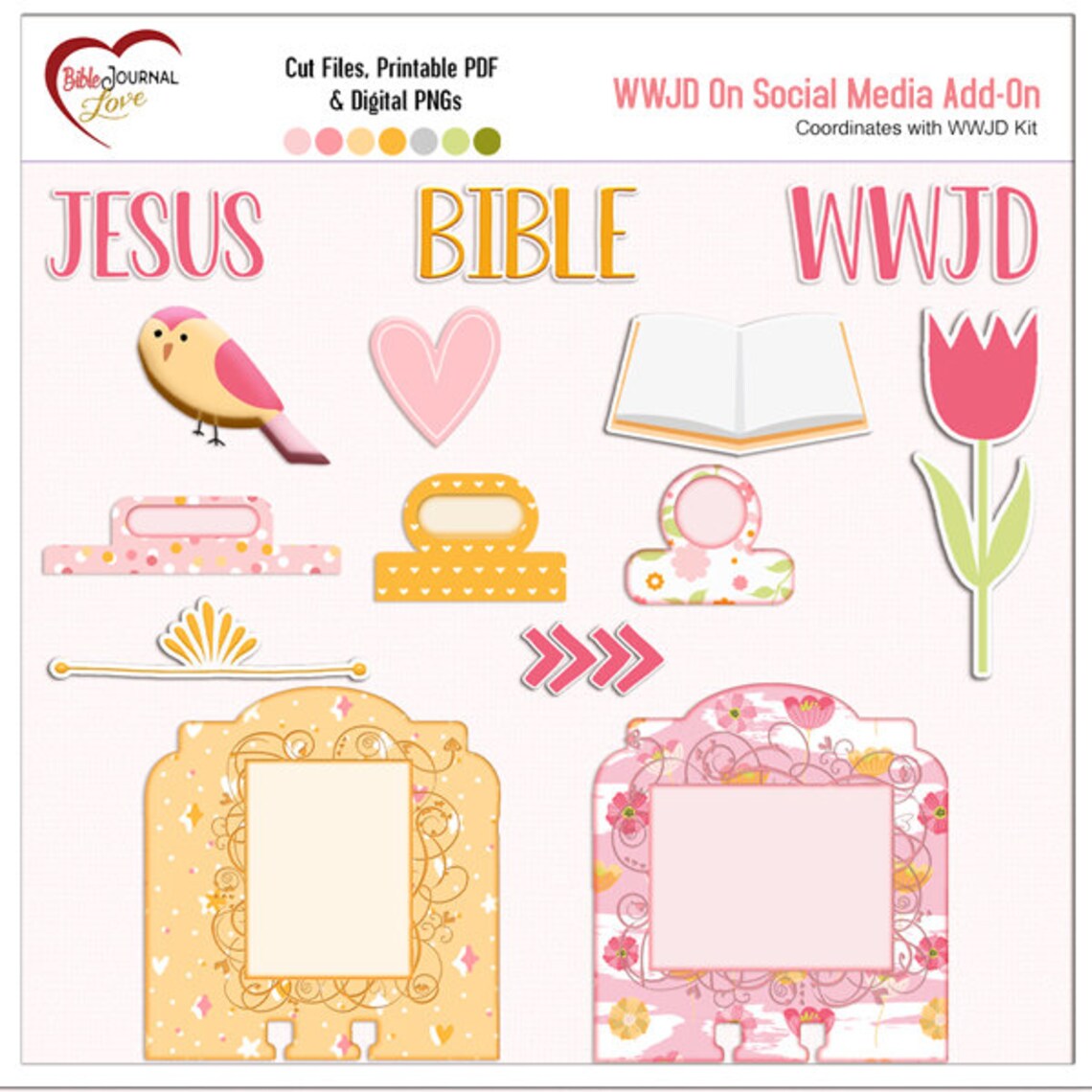 WWJD Add-on Kit Bible Journaling Printable Pdfs and Digital - Etsy