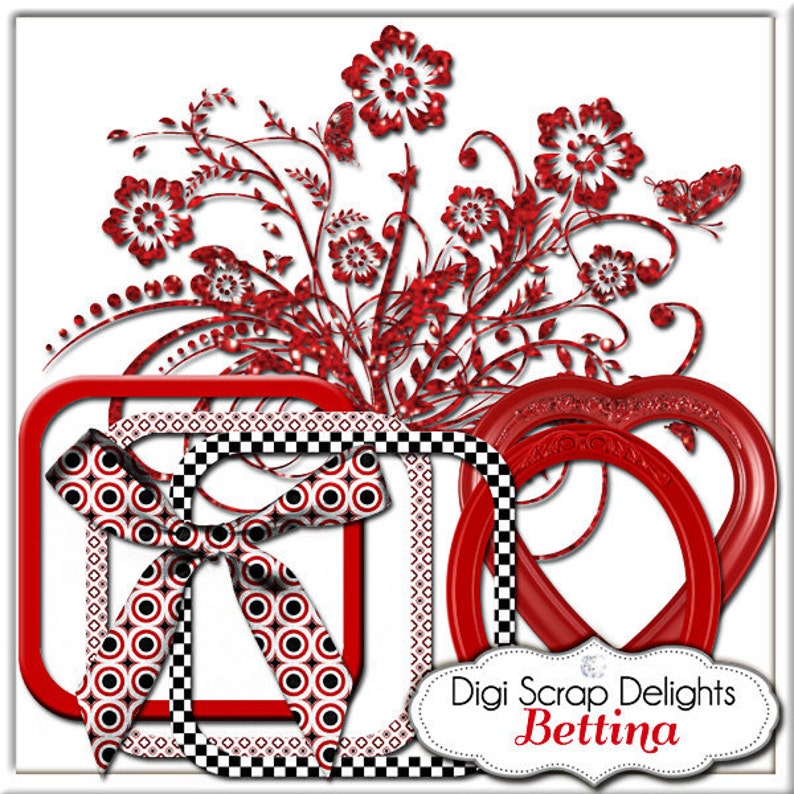 Sale Ladybug Red And Black Digital Scrapbooking Kit Bettina Etsy