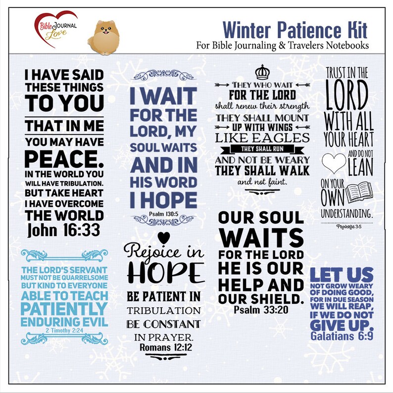 Winter Patience Bible Journaling Kit: Vintage Ladies, Snowmen (digital ...