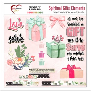 Spiritual Gifts Bible Journaling Kit Digital & Printable Vintage Ladies ...