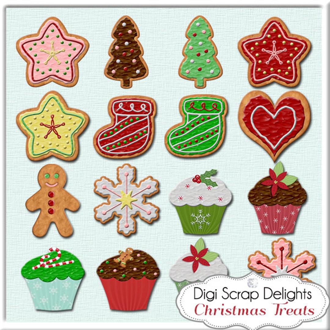 50% Off: Christmas Clip Art, Digital Cookies & Cupcakes, Peppermint ...