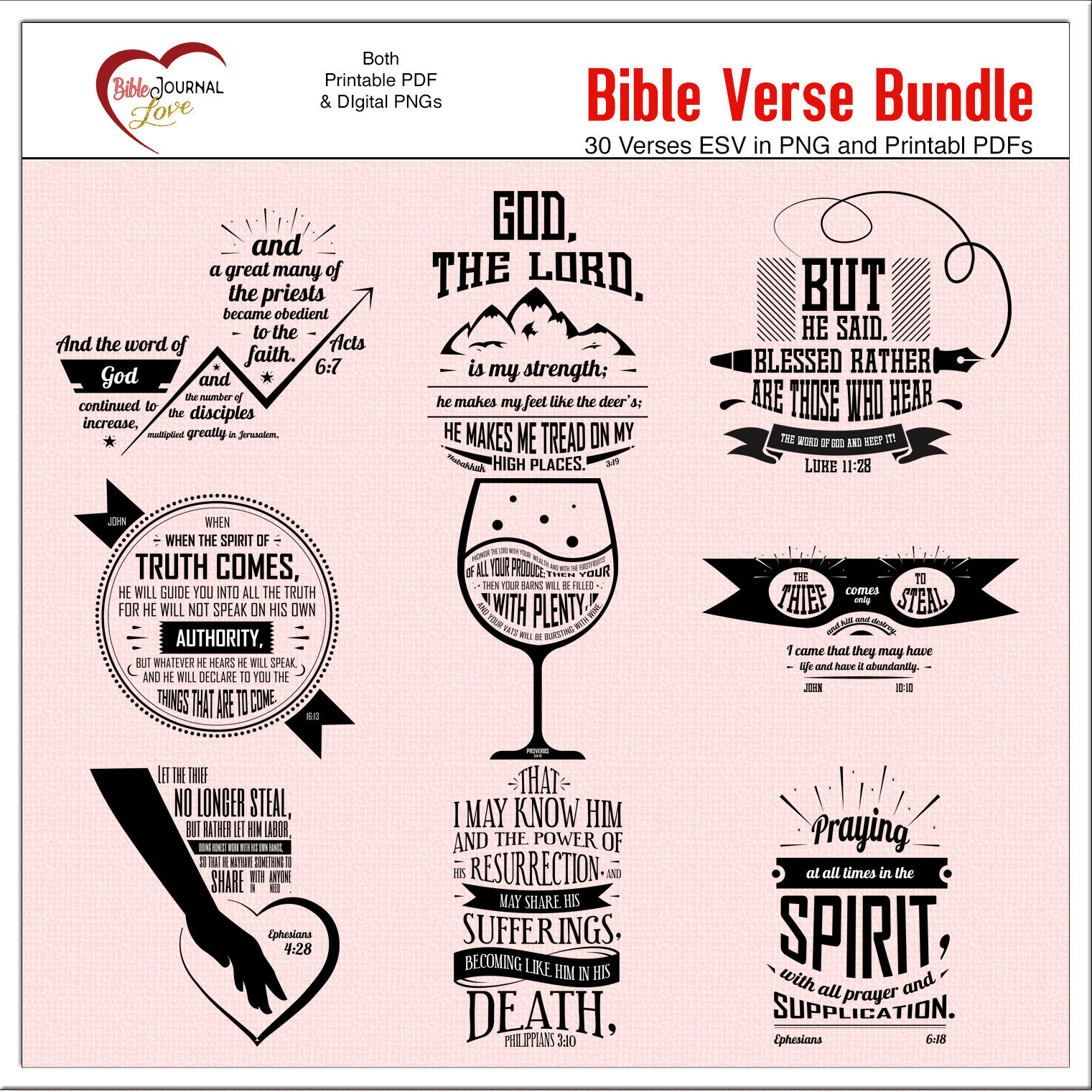 30 Bible Verse Bundle Life Principles Theme in Printable Pdfs - Etsy