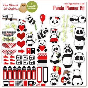Planner Kit! Panda Printable Planner Kit Happy Planner Size 1.5x2.5 ...