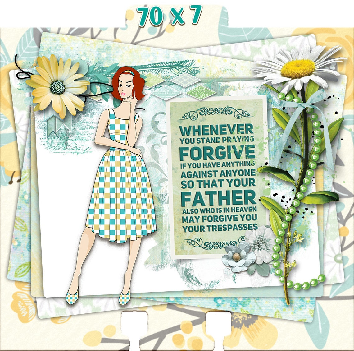12 Forgiveness Memory Dex Card Backgrounds Green, Turquoise, Gold - Etsy